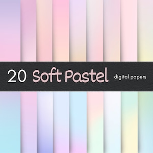 Soft Pastel Digital Paper, Pastel Gradients, Macaron Color Backgrounds ...