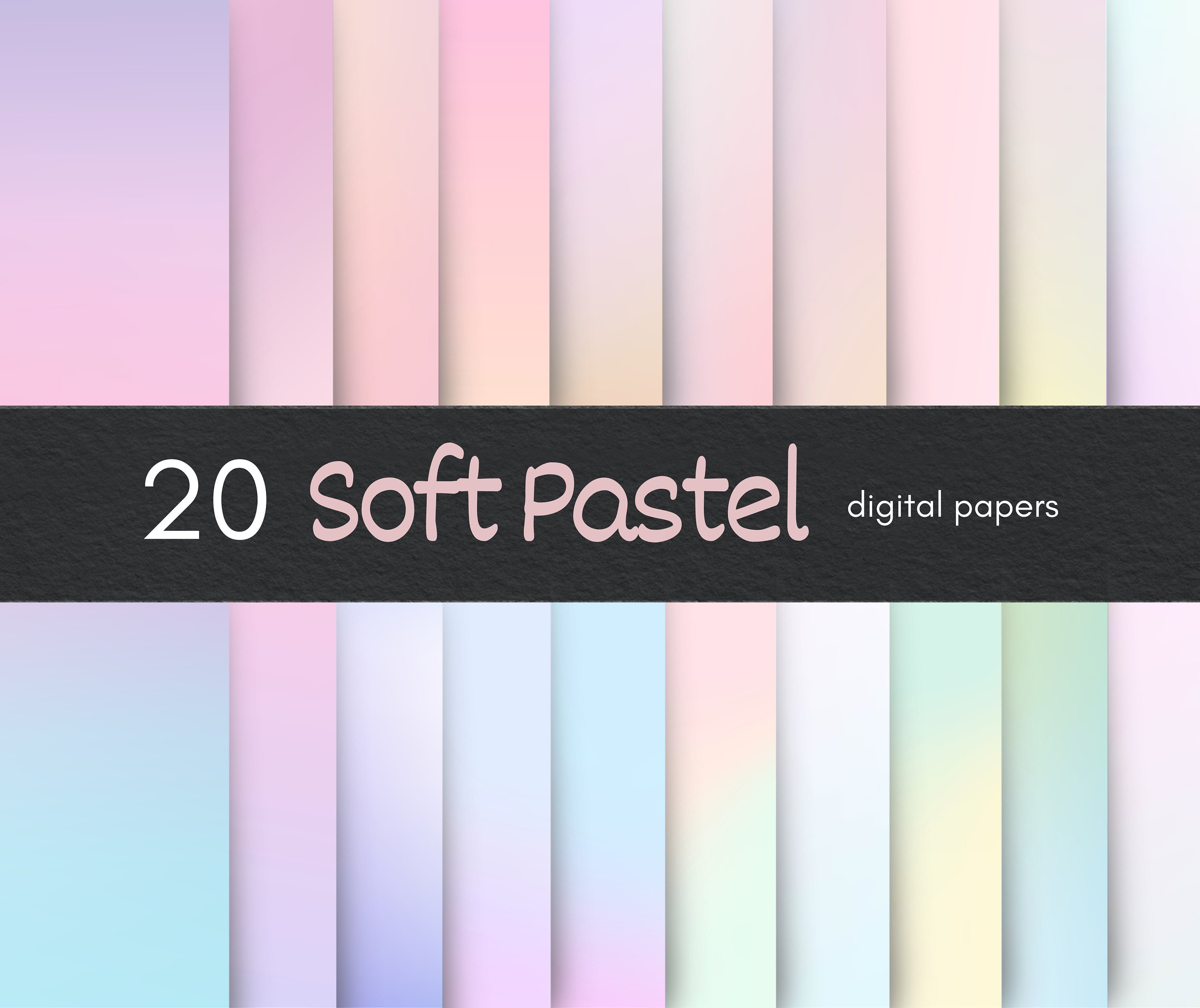 Soft Pastel Digital Paper, Pastel Gradients, Macaron Color Backgrounds ...