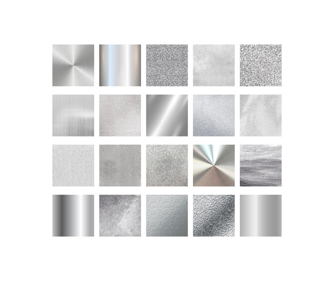 Silver Digital Papers, Silver Metallic Textures, Scrapbook Paper ...