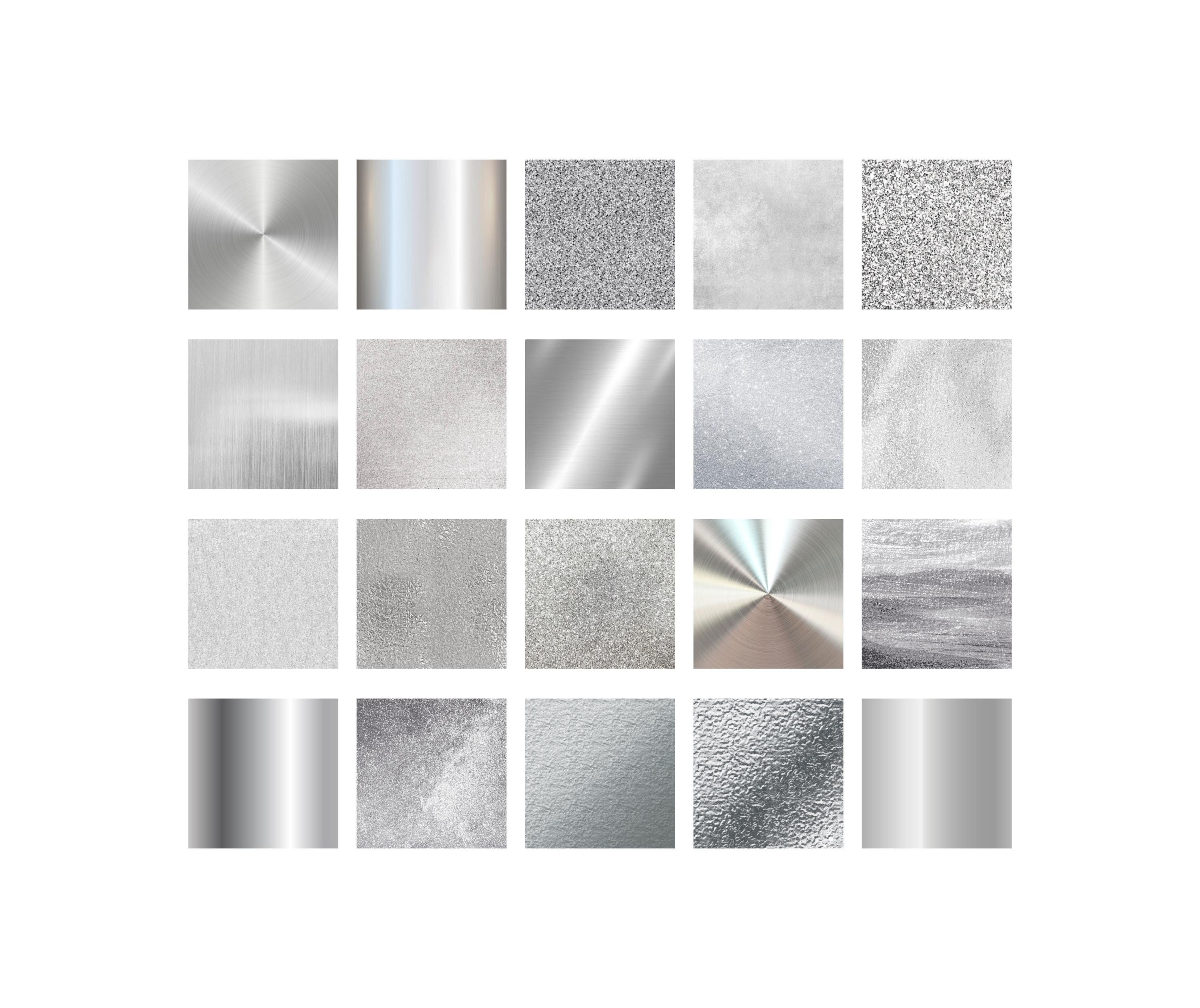 Silver Digital Papers, Silver Metallic Textures, Scrapbook Paper ...
