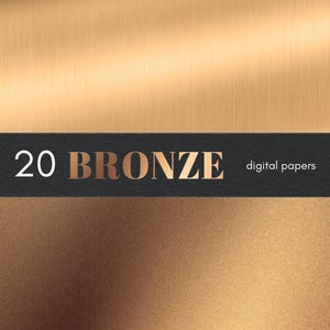 20 Bronze Digital Papers, Bronze Metallic Digital Backgrounds, Bronze ...
