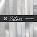 Silver Digital Papers, Silver Metallic Textures, Scrapbook Paper ...