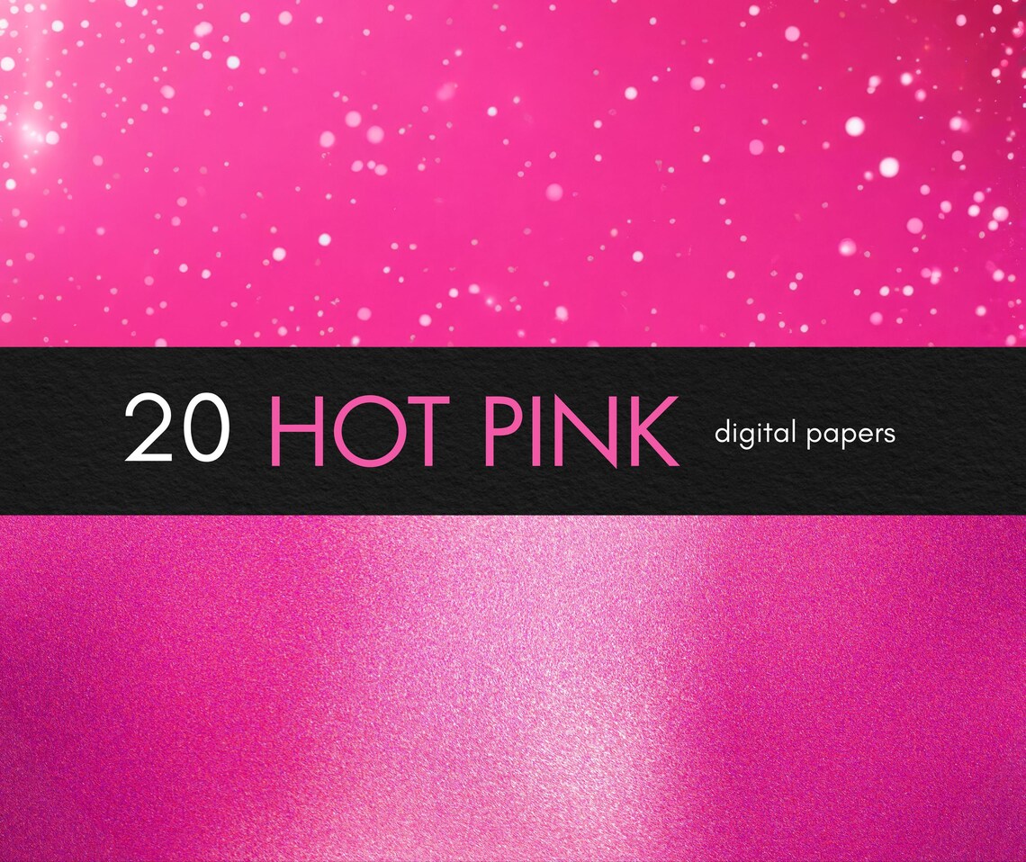 Hot Pink Digital Paper, Bright Pink Backgrounds, Fuchsia Textures ...