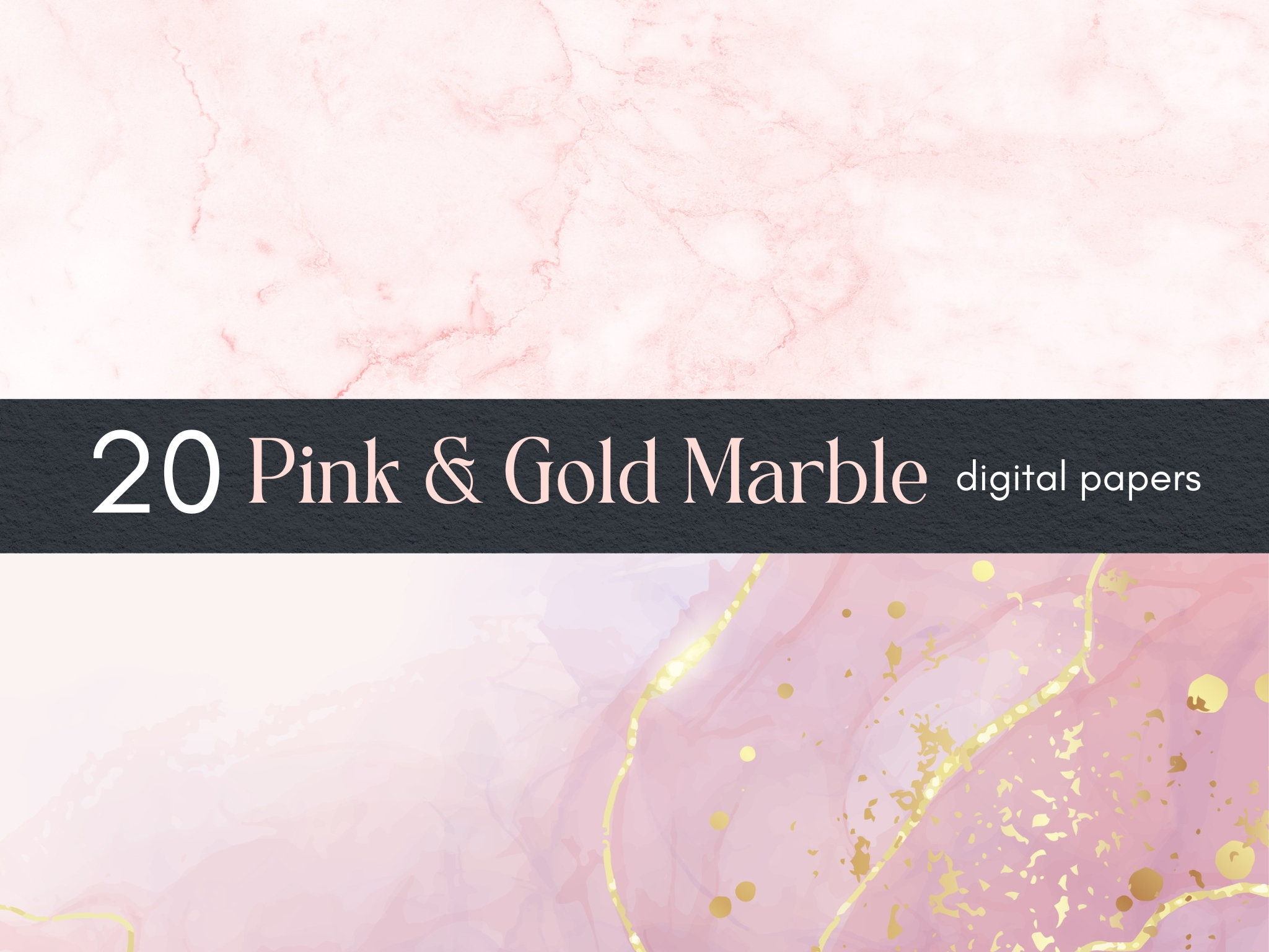 Pink and Gold Marble Backgrounds, Pink Marble Digital Paper, Rose Gold ...