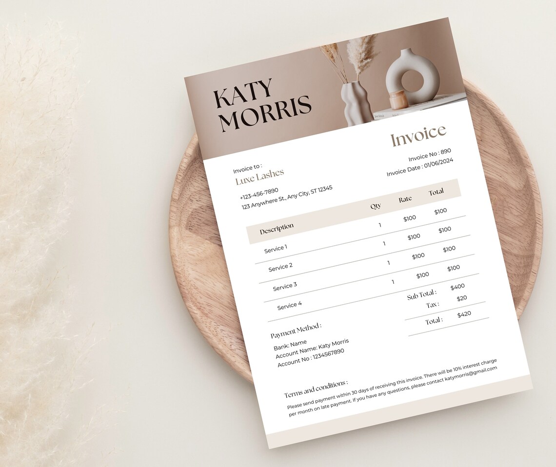 UGC Creator Invoice Template, UGC Invoice Canva Template, Digital ...