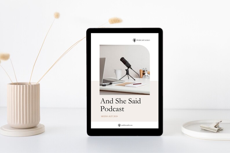 Podcast Media Kit Template, Podcast Rate Card, 3 Paged Neutral Tones ...