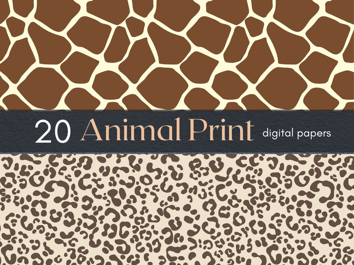 Animal Print Digital Paper Commercial Use, 300 DPI Animal Skin Texture ...