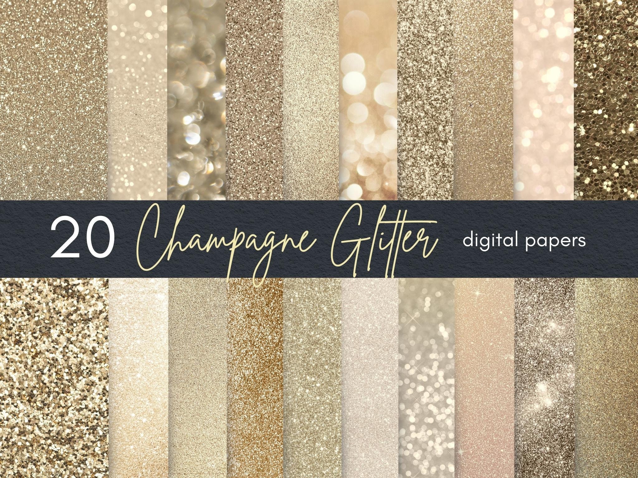 Champagne Gold Glitter Digital Papers Glitter Textures - Etsy UK