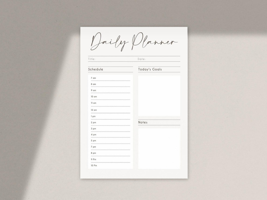 Modern Daily Planner Printable A4 A5 Printable Planner Daily to Do List ...