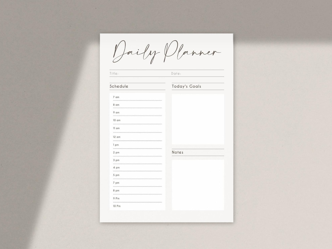 Modern Daily Planner Printable A4 A5 Printable Planner - Etsy