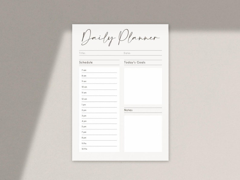 Modern Daily Planner Printable A4 A5 Printable Planner - Etsy