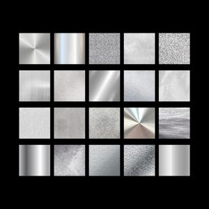 Silver Digital Papers, Silver Metallic Textures, Scrapbook Paper ...