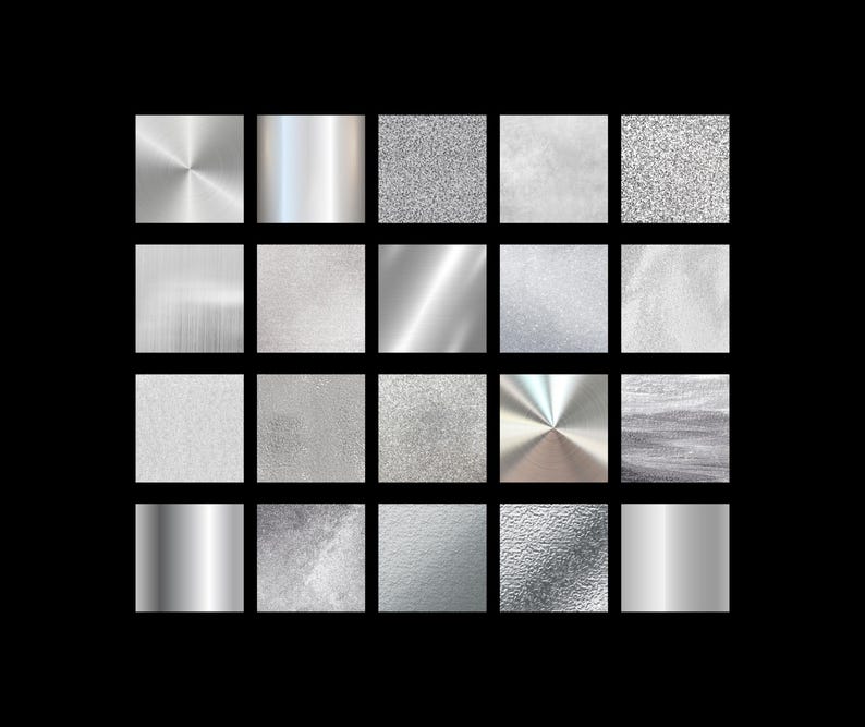 Silver Digital Papers, Silver Metallic Textures, Scrapbook Paper ...