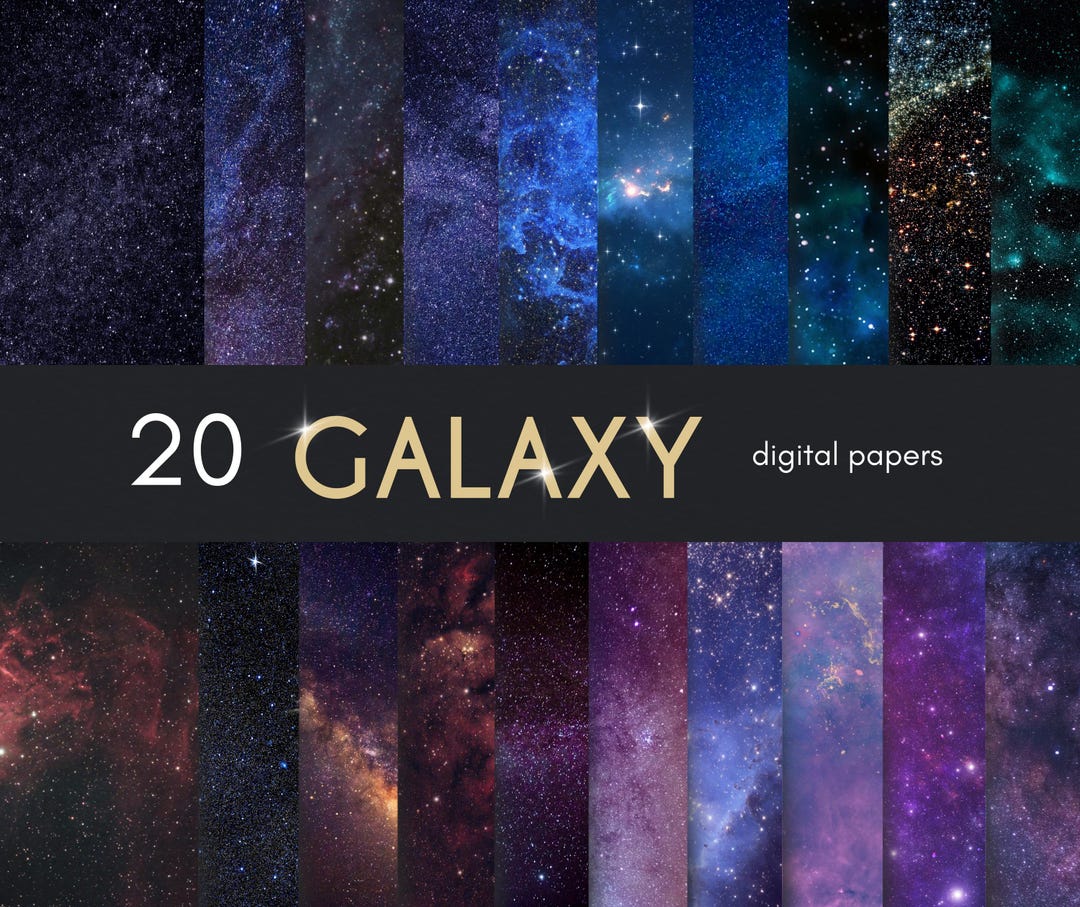 Galaxy Stars Digital Paper, Space Background, Cosmic Paper, Night Sky ...