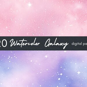 Watercolor Galaxy Seamless Digital Papers, Colorful Painted Galaxy ...