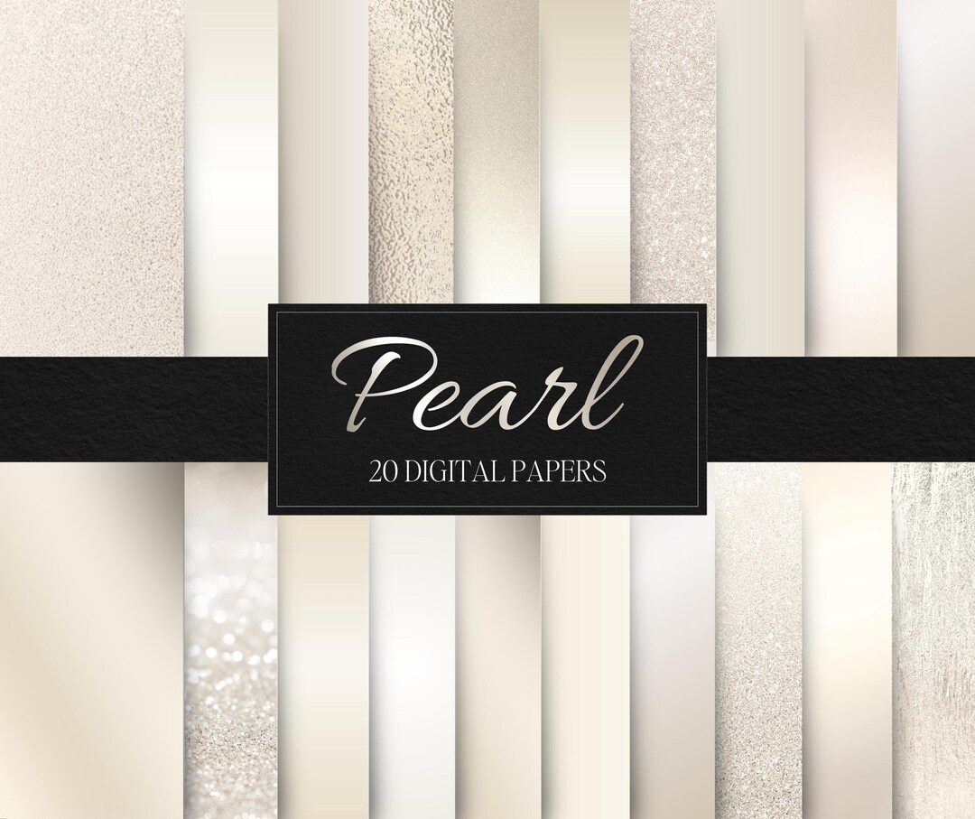 Pearl Digital Paper Pack, Ivory Gradient Backgrounds, Silky Texture ...