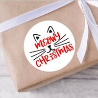 Vinyl Sticker, Meowy Christmas Black Cat Wrapped in Christmas Lights - Etsy