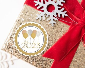 New Year Stickers 20 Piece Sheet of Matte White Round 2 - Etsy