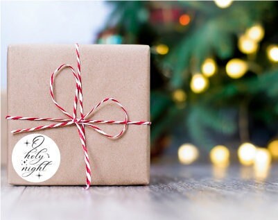 O Holy Night Stickers, 20 Piece Sheet of Matte White Round 2" Stickers ...