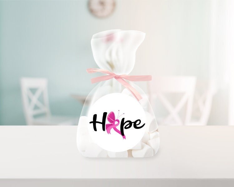 Breast Cancer Sticker, Hope Butterfly Pink Ribbon Cancer Stickers ...