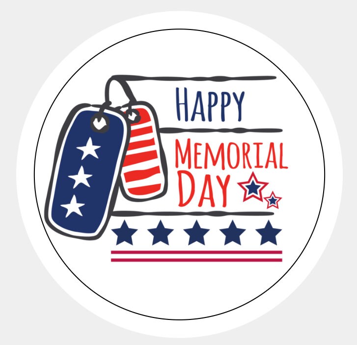 Memorial Day Stickers, Thank You Veterans 20 Piece Sheet of Matte White ...