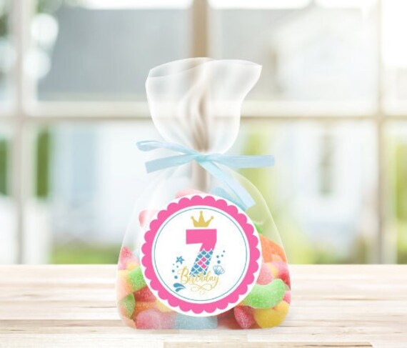 7th Birthday Stickers Seventh Birthday Mermaid Stickers 20 - Etsy