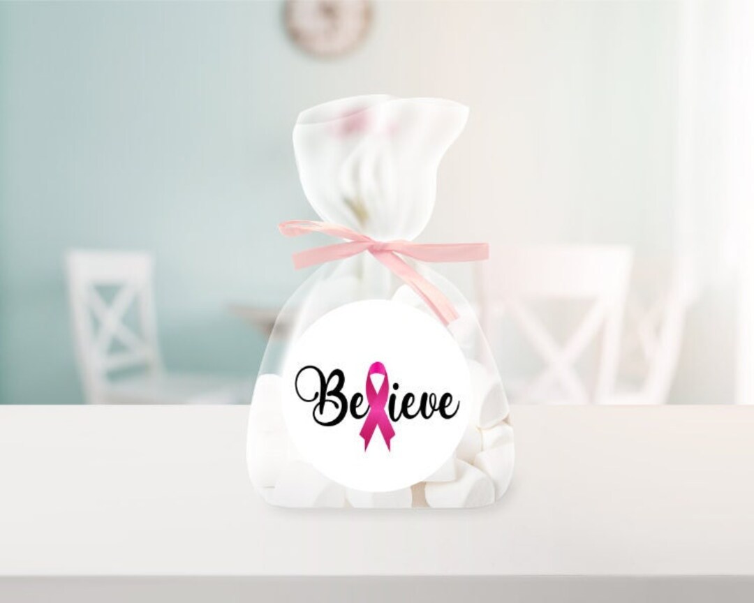 Breast Cancer Sticker, Believe Pink Ribbon Cancer Stickers, Cancer ...