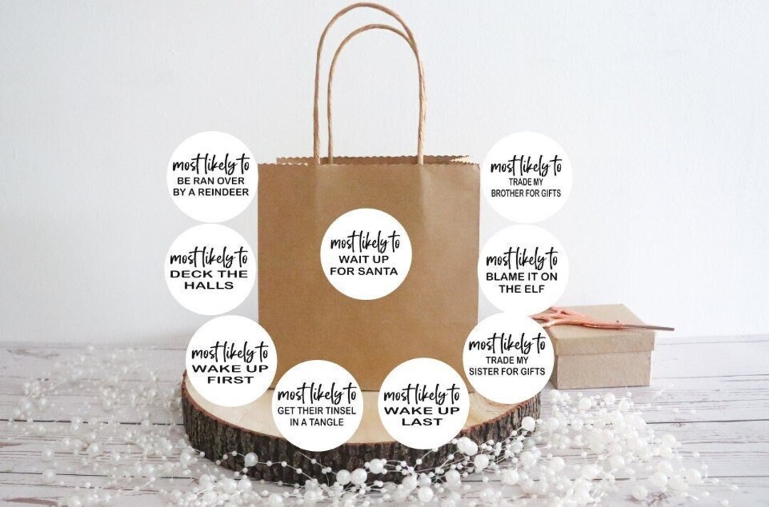 Most Likely to Assorted Funny Christmas Stickers, 12 Piece Sheet of ...