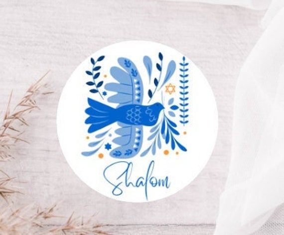 Shalom Stickers 2 Round Sticker Labels Shalom Jewish - Etsy