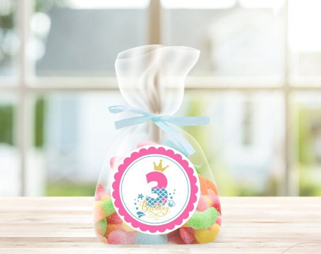 3rd Birthday Stickers, Third Birthday Mermaid Stickers 20 Piece Sheet ...