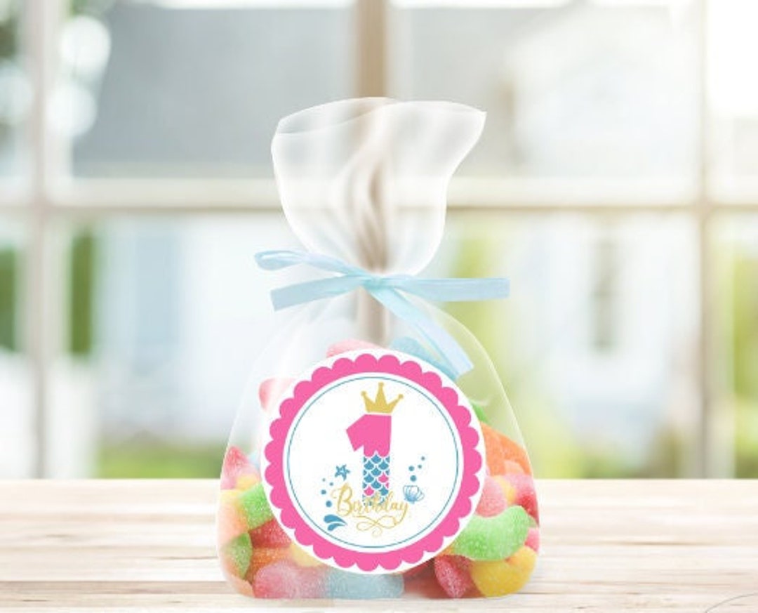 1st Birthday Stickers, First Birthday Mermaid Stickers 20 Piece Sheet ...