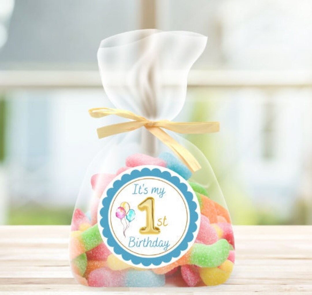 1st Birthday Stickers, It's My First Birthday Teal and Gold Stickers 20 ...