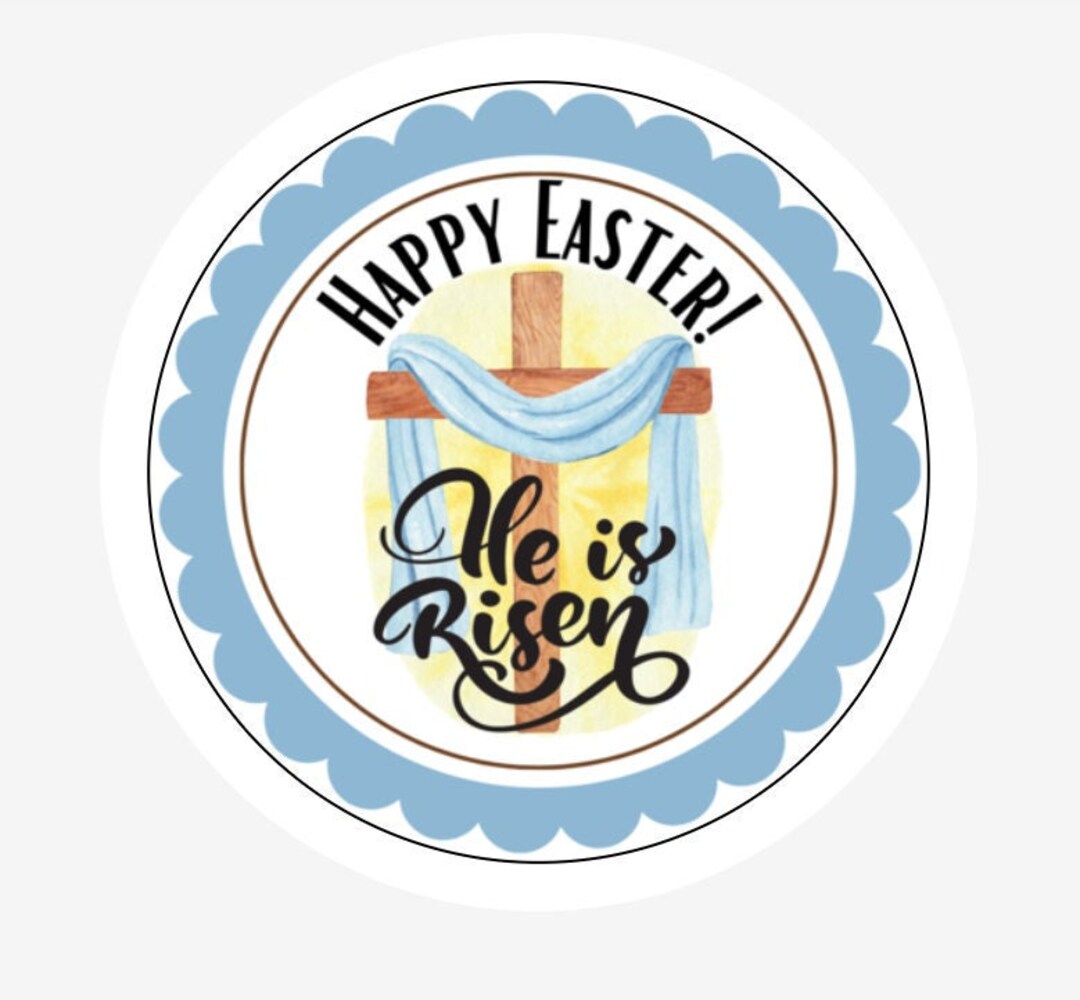 Easter Stickers, Happy Easter He is Risen Cross Sticker 20 Piece Sheet ...