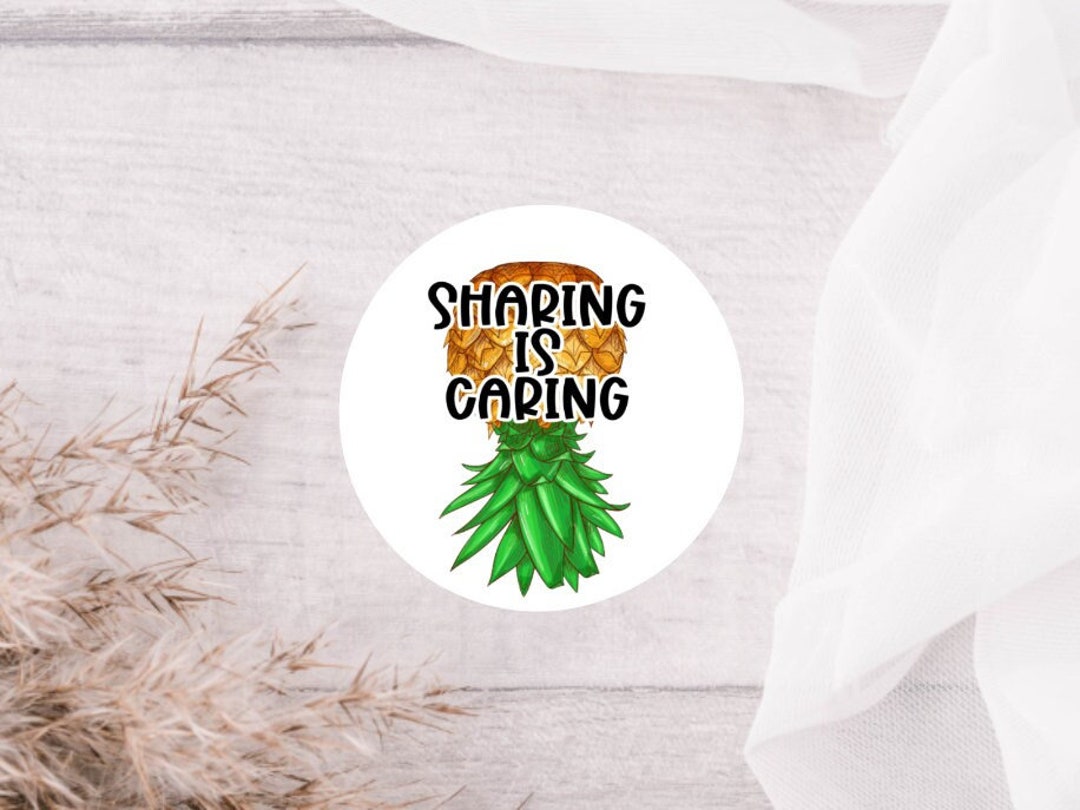 Sharing is Caring, Upside Down Pineapple Stickers, 20 Piece Sheet of ...