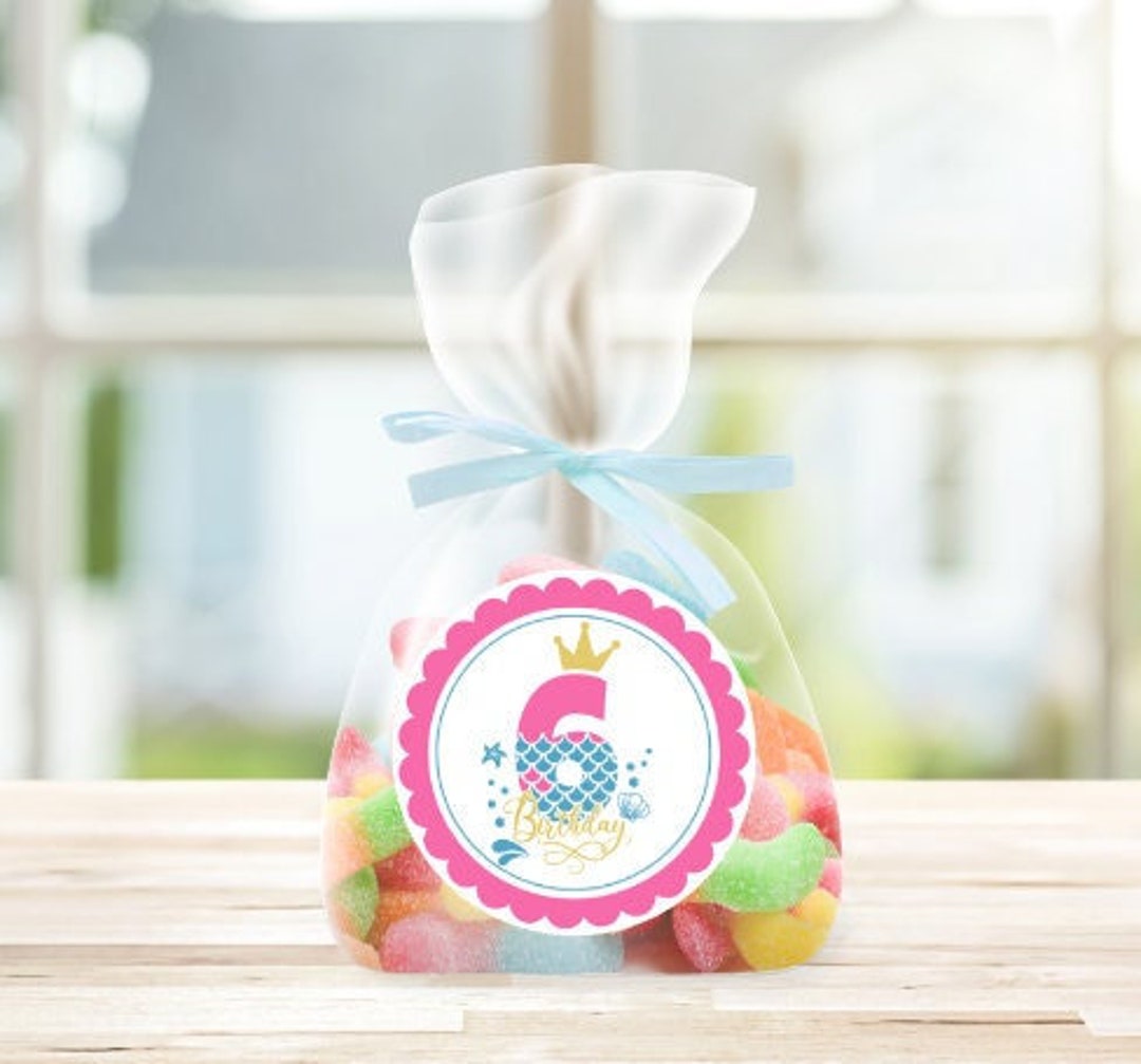 6th Birthday Stickers, Sixth Birthday Mermaid Stickers 20 Piece Sheet ...