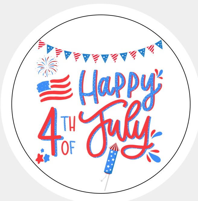 Happy Fourth of July Stickers, Personalized 4th of July Stickers, 20 ...