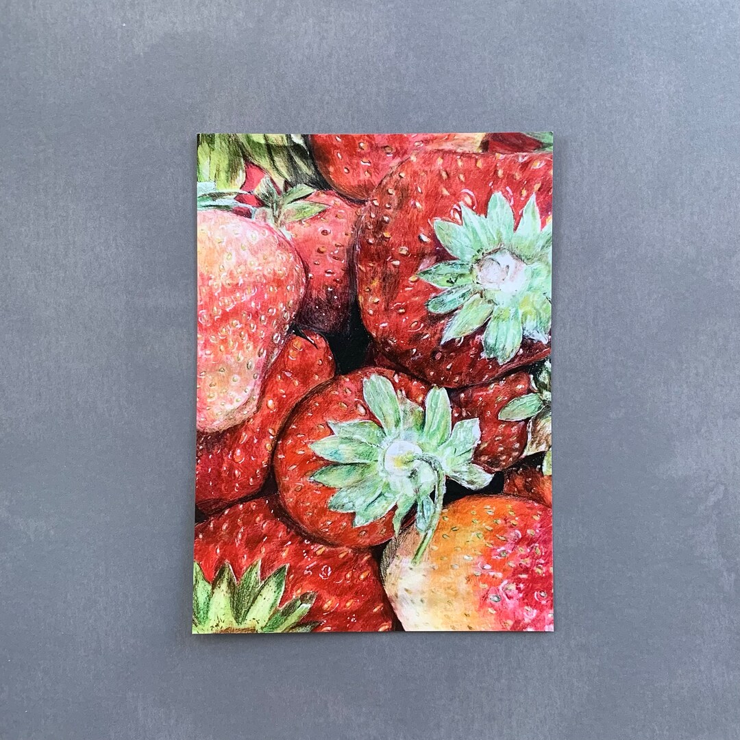 Strawberry Summer Postcard for Fruit Lovers and Summer Enjoyers! - Etsy