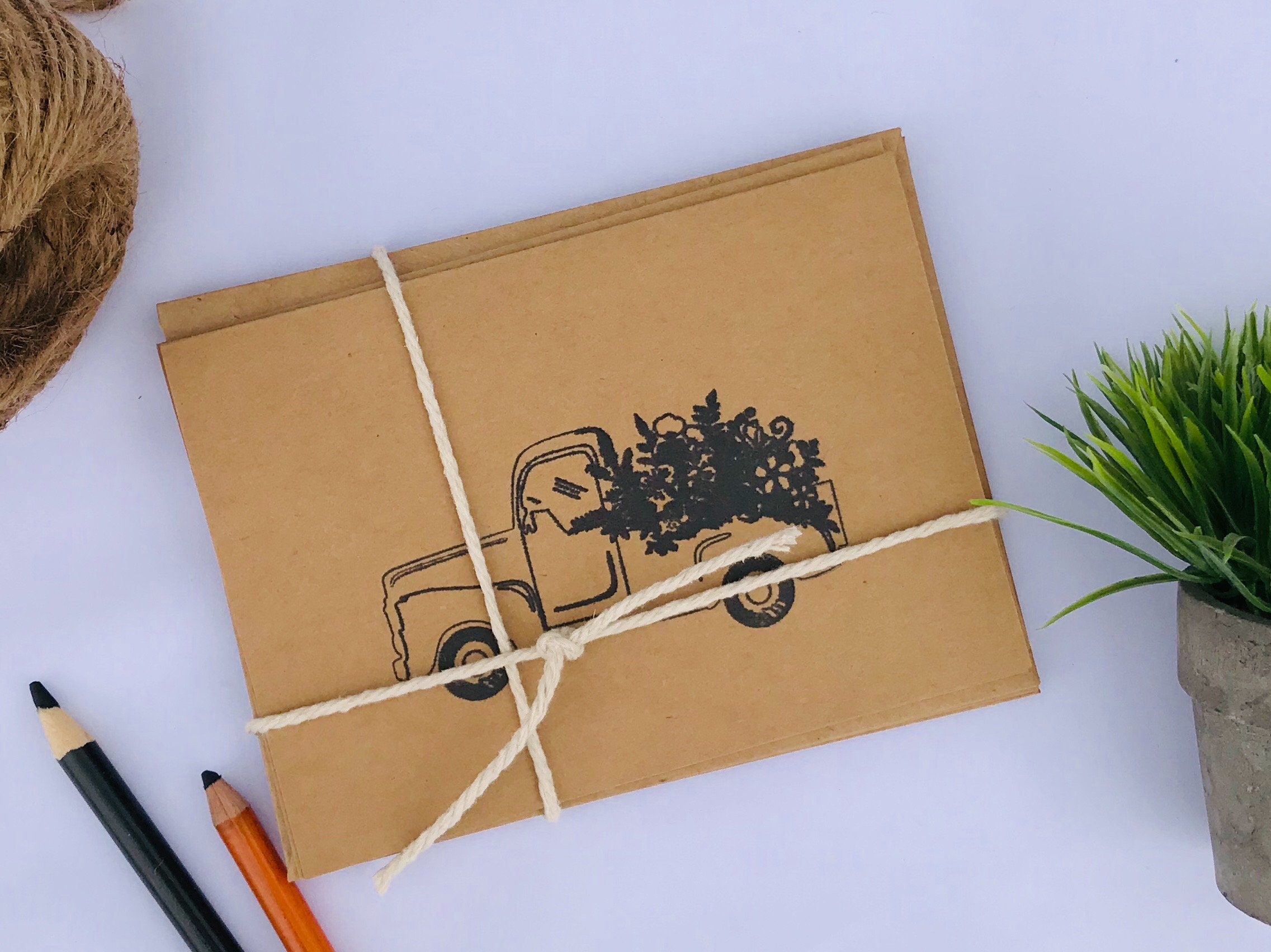 Brown Hand Stamped Cards, Modern Cards, Blank Cards, Greeting Cards ...