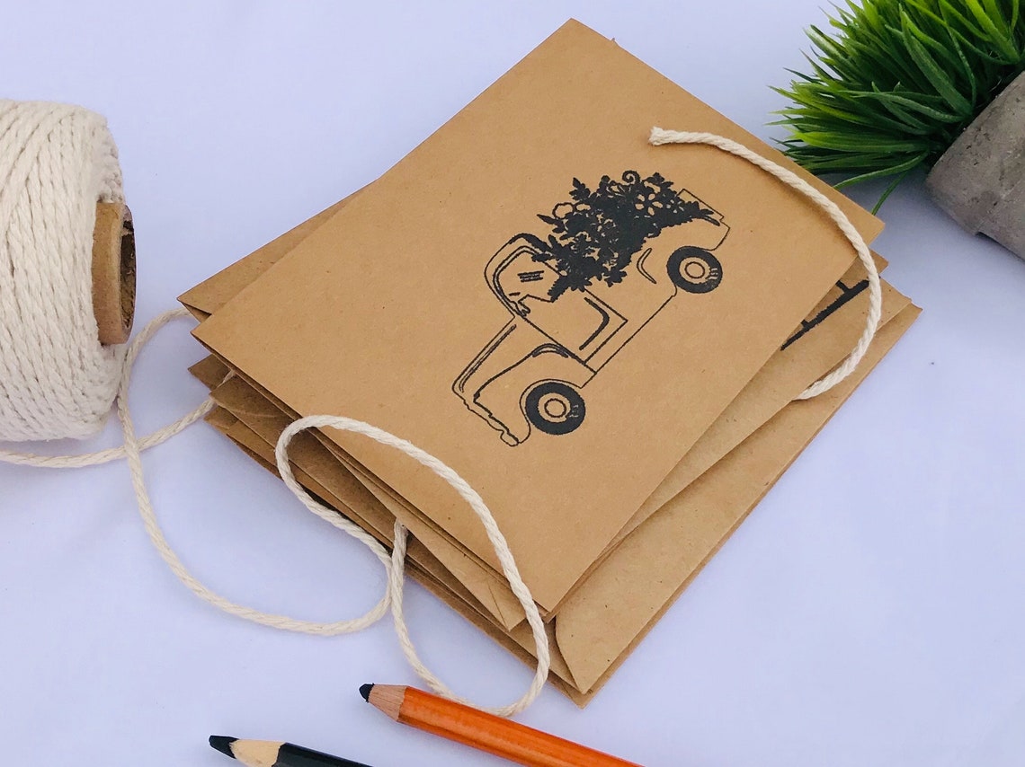 Brown Hand Stamped Cards, Modern Cards, Blank Cards, Greeting Cards ...