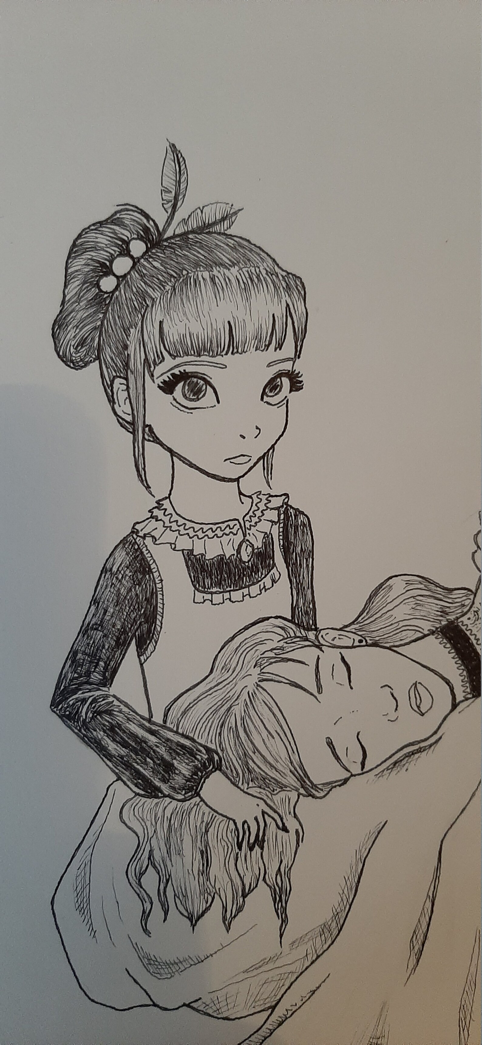 Original Ink Drawing, monophobia, Creepy Cute Art, 7 X 10 Unframed - Etsy