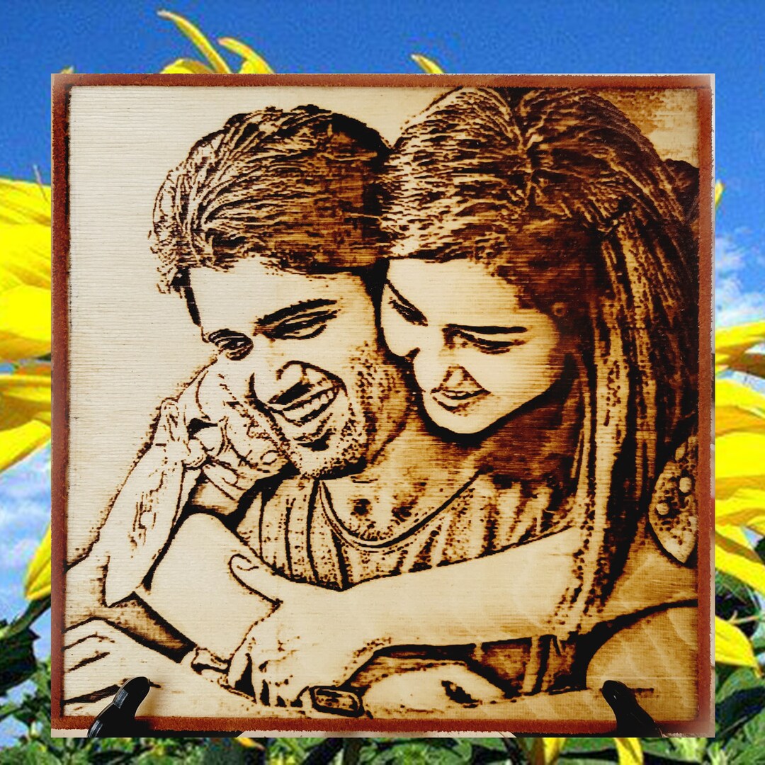 Personalized Just Custom Wood Burned Photo on Wood Country Art - Etsy