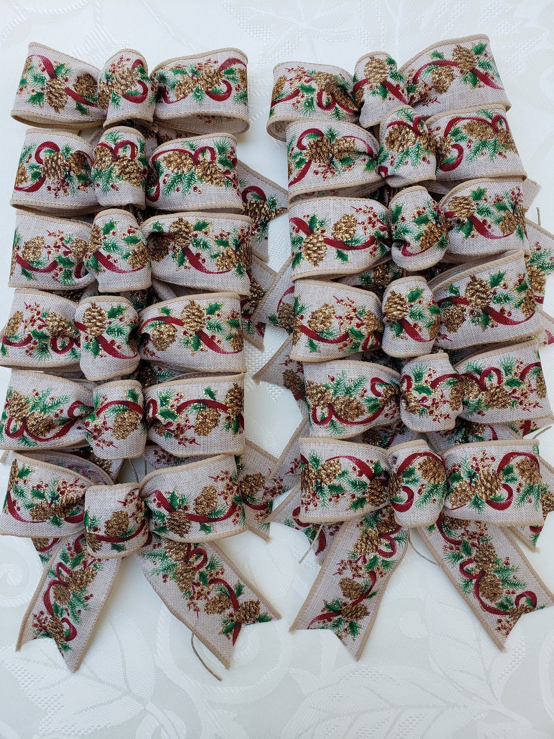 Set of 12 Christmas Bows Christmas Decorative Bows Small | Etsy