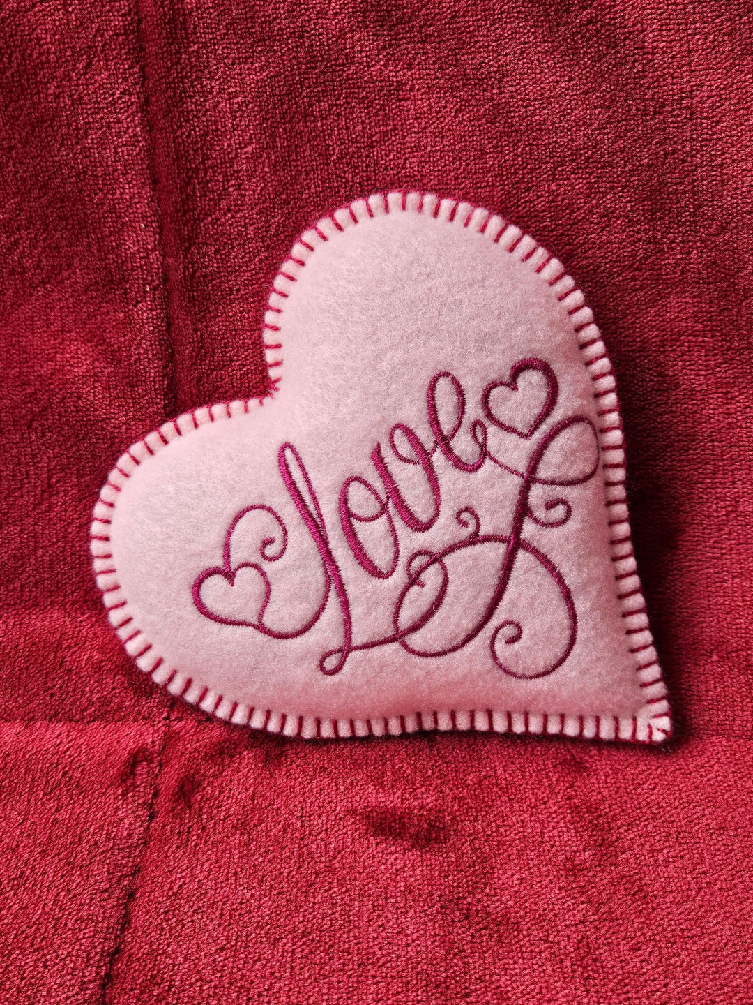 Large Love Felt Heart, Baby Pink Decorative Heart, Valentine's ...
