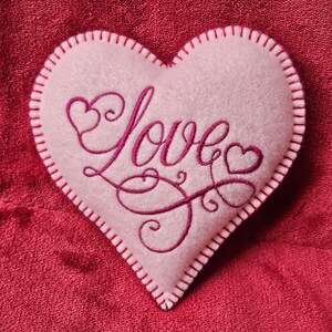 Large Love Felt Heart, Baby Pink Decorative Heart, Valentine's ...