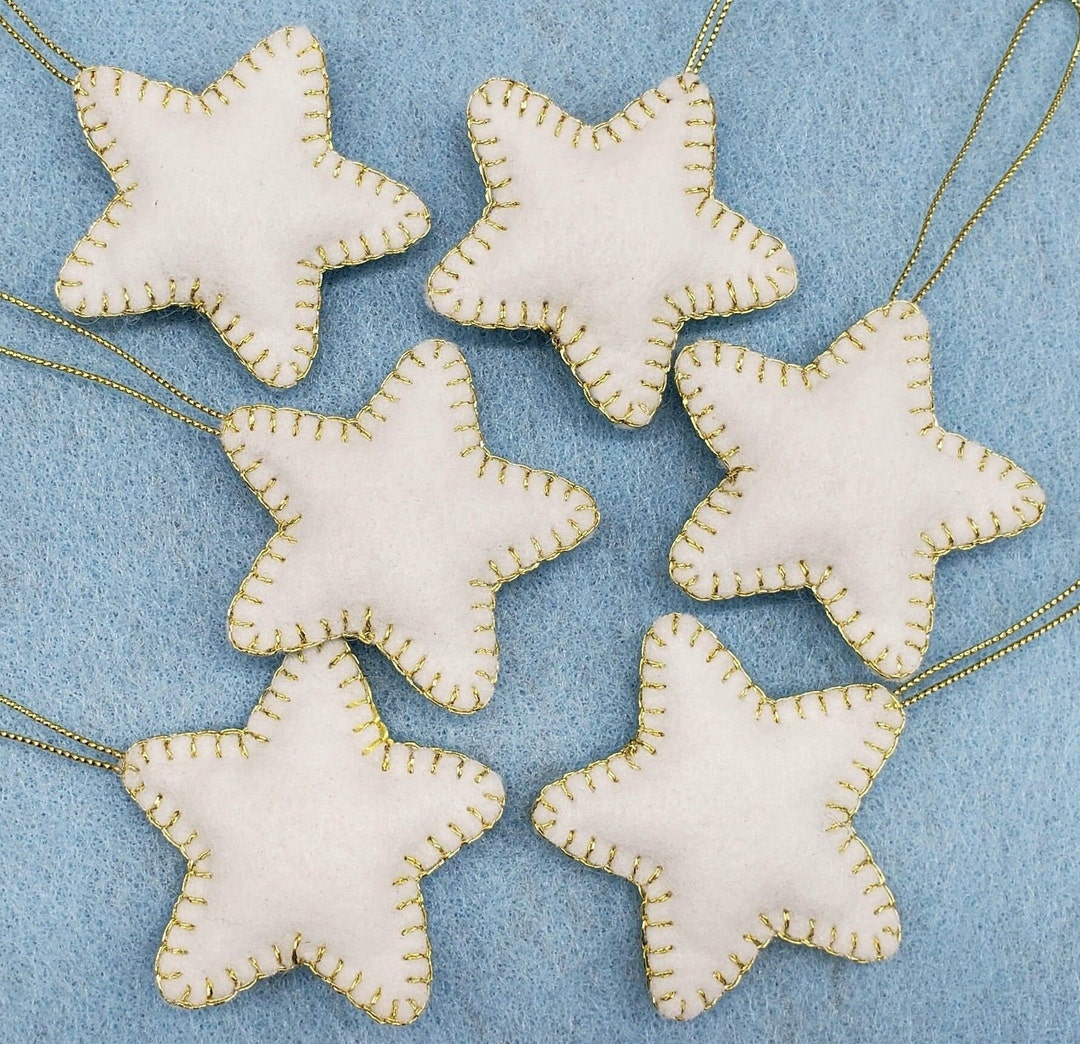 Hanging White Stars, Felt Stars, Felt Decorative Stars, Mini Star ...