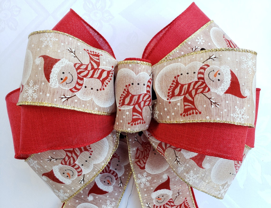 Large Christmas Bow Large Snowman Bow Christmas Decorative - Etsy