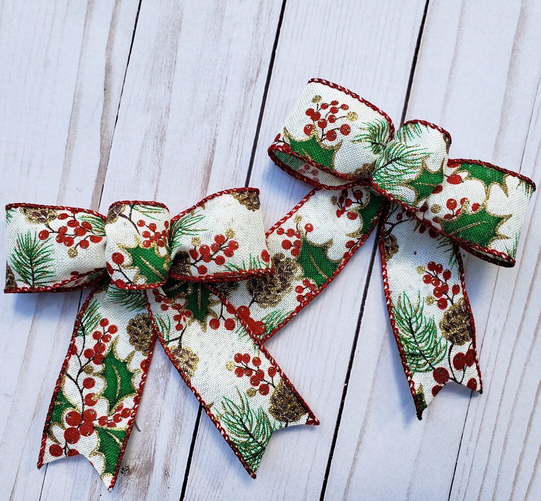 Set of 12 Christmas Bows Christmas Decorative Bows Small - Etsy
