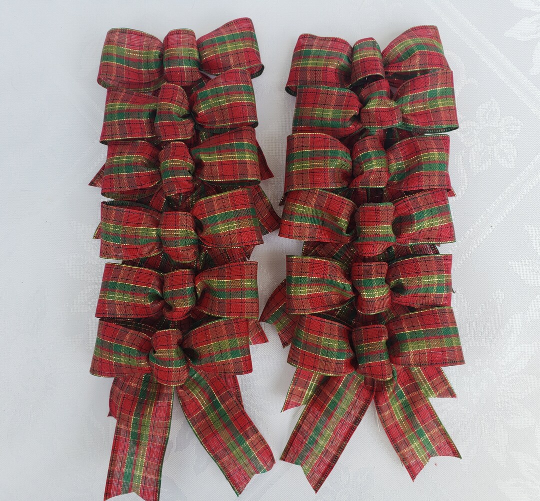 Set of 12 Christmas Bows, Christmas Decorative Bows, Small Christmas ...