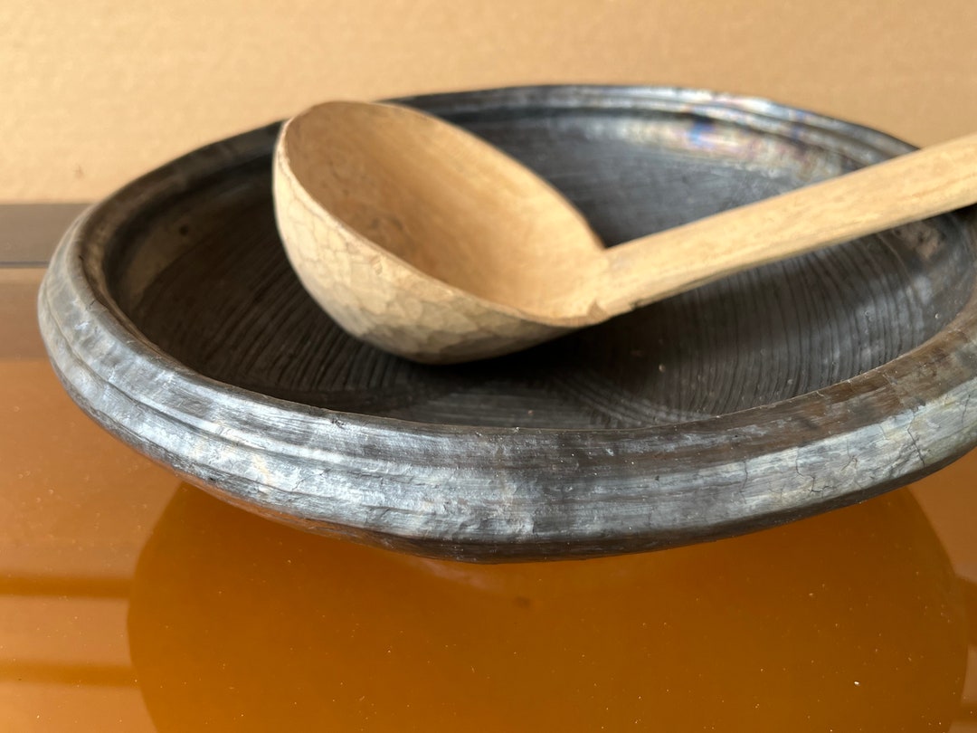 Traditional Wooden Grinder "tso Ato" and an Earthen Bowl for Grinding ...