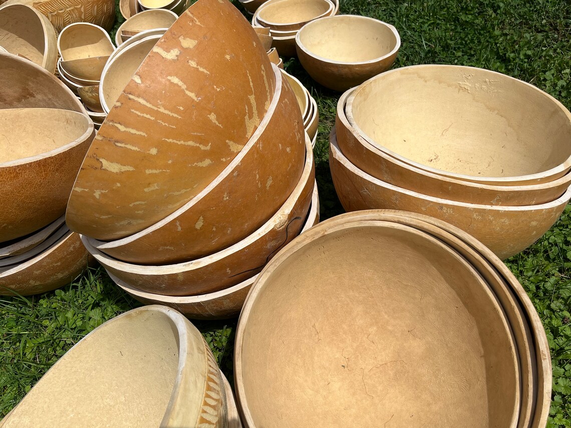 Extra Large Handmade Calabash Bowl: West African Hard Shell - Etsy